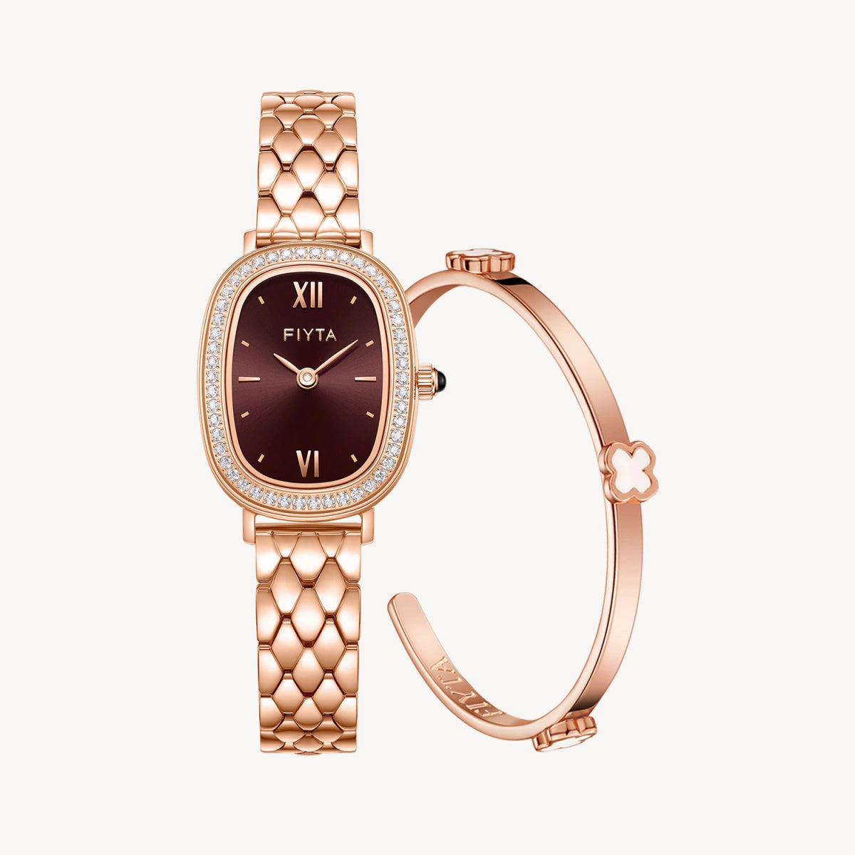 Cocoa Collection Women's Watch & Elegant Clover Bracelet Gift Set – FIYTA